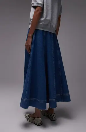 Topshop Full Denim Maxi Skirt
