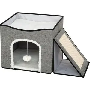 ETNA PRODUCTS Foldaway Cat Condo & Play Center - Gray