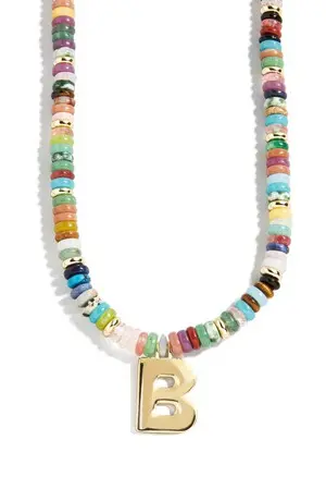 Baublebar Marcela Initial Pendant Necklace Gold - B