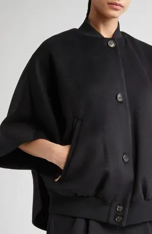 Max Mara Leticia Double Face Cashmere Cape - Nero