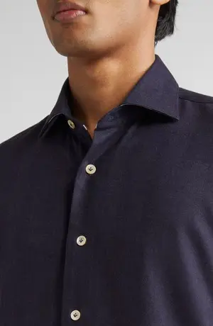 Eleventy Dandy Button-up Shirt - 11 Navy Blue
