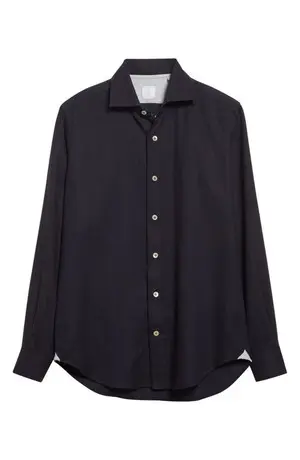 Eleventy Dandy Button-up Shirt - 11 Navy Blue