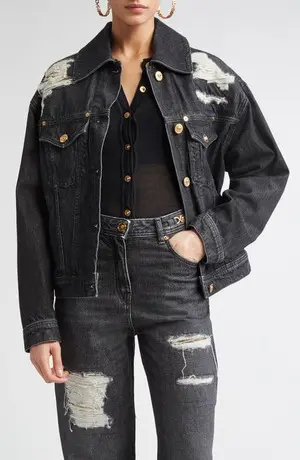 Versace Rip & Repair Denim Trucker Jacket