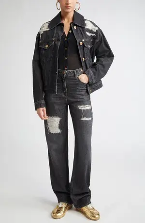 Versace Rip & Repair Denim Trucker Jacket