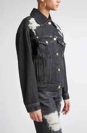 Versace Rip & Repair Denim Trucker Jacket