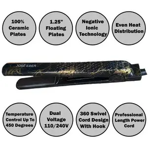 JOSE EBER 100% Pure Ceramic Flat Iron Marble