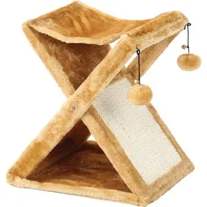 ETNA PRODUCTS Foldaway Cat Play Tower And Scratching Post - Multicolored