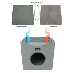 JESPET Foldable Cat Condo Sage Cube House
