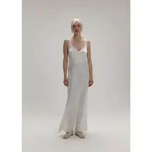 ALAS 100 Silk Slip Maxi Dress - Milk White