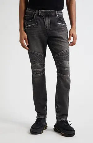Balmain Denim Biker Pants