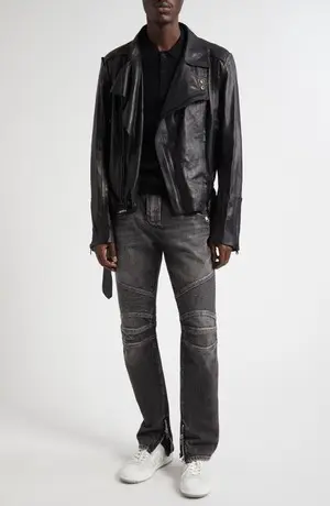 Balmain Denim Biker Pants