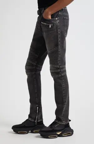 Balmain Denim Biker Pants