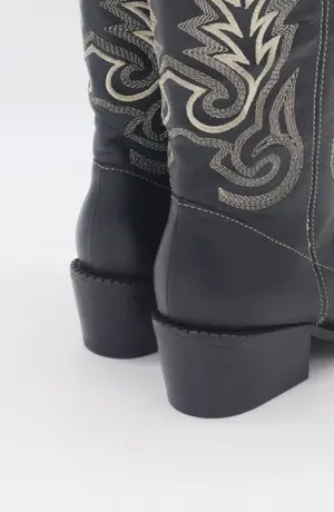STIVALI NEW YORK Loyal Western Cowboy Boots - Black