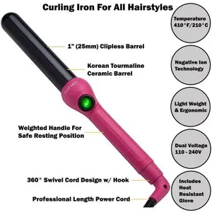 JOSE EBER Clipless Curling Iron 1 - Pink