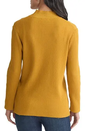 Jones New York Ribbed Mock Neck Sweater