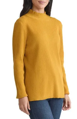 Jones New York Ribbed Mock Neck Sweater