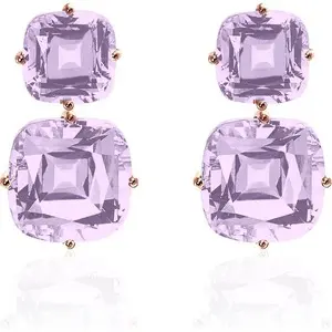 Goshwara Gossip Double Drop Earrings - Lavender