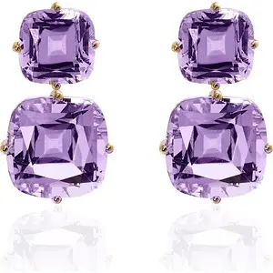 Goshwara Gossip Double Drop Earrings - Purple