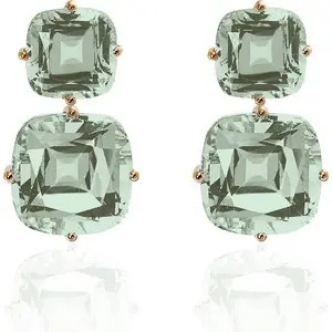 Goshwara GOSSIP Double Drop Earrings Translucent Green