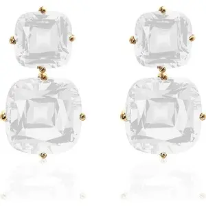 Goshwara Gossip Double Drop Earrings - White