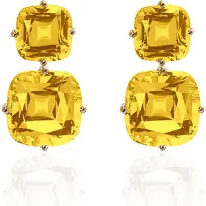 Goshwara Gossip Double Drop Earrings - Yellow