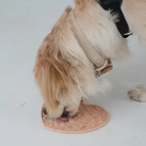 DEXYPAWS Enrichment Lick Mat Blush Heart Grooved Silicone
