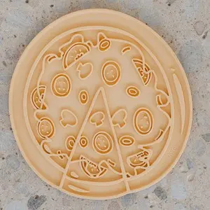 DEXYPAWS Enrichment Lick Mat Pupperoni Pizza Grooved Silicone