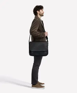 Ghurka Chelsea No. 306 Messenger Bag - Black Nylon & Leather