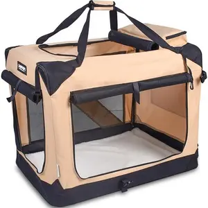 JESPET 30" Soft Pet Crate Dogs & Cats Up To 50 Lbs - Beige