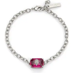 Kurt Geiger Emerald Cut Crystal Flex Bracelet - Fuchsia