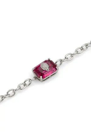 Kurt Geiger Emerald Cut Crystal Flex Bracelet - Fuchsia