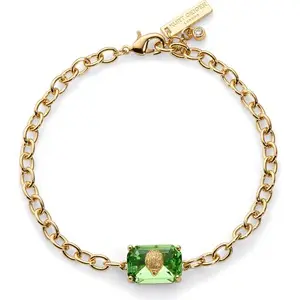 Kurt Geiger Emerald Cut Crystal Flex Bracelet Light Green