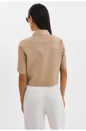 LAMARQUE Sevana Reversible Leather Jacket - Wheat/gold
