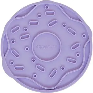 DEXYPAWS Enrichment Lick Mat Lilac Donut Delight Grooved Silicone - Purple