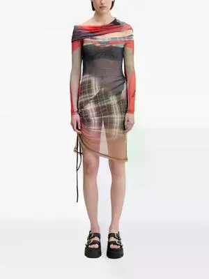Ottolinger Mesh-paneled Asymmetrical Dress - Blue