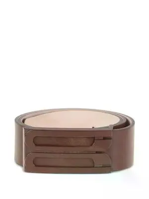 Victoria Beckham Logo-plaque Leather Belt - Brown