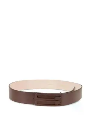 Victoria Beckham Logo-plaque Leather Belt - Brown