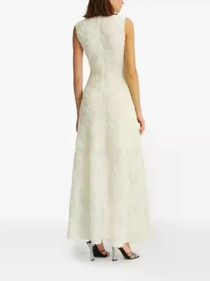 ROTATE BY BIRGER CHRISTENSEN Floral Embroidered Maxi Dress - White