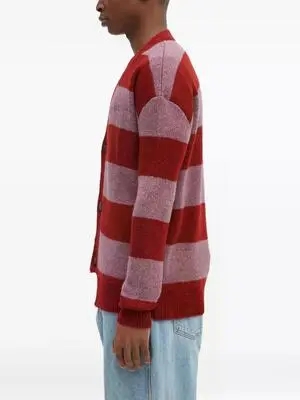 Aries Striped Cardigan - Red