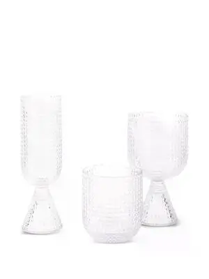 POLSPOTTEN Rooftop Textured Wine Glasses