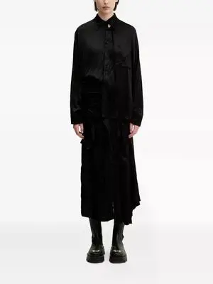 Ottolinger Ruffled Satin Dress - Black