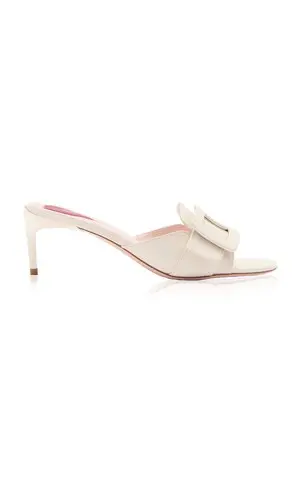 ROGER VIVIER Belle Vivier Buckled Leather Mules