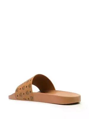 Mcm Logo-print Single-strap Slides