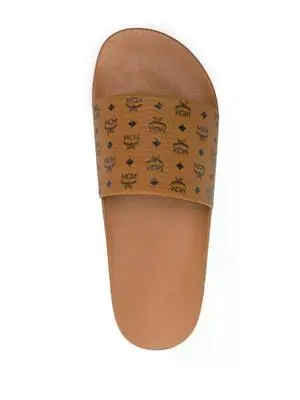 Mcm Logo-print Single-strap Slides
