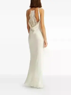 ROTATE BY BIRGER CHRISTENSEN Cowl-neck Lace-back Gown
