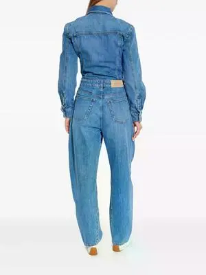Givenchy Denim Shirt-collar Jumpsuit