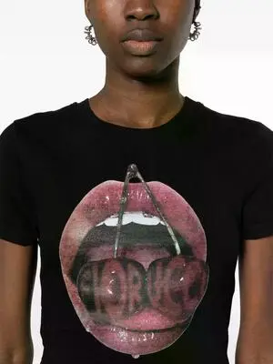 Fiorucci Graphic-print Cropped T-shirt