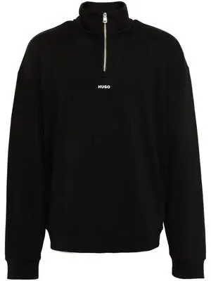 Hugo Zip-neck Logo Print Sweatshirt