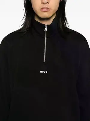 Hugo Zip-neck Logo Print Sweatshirt