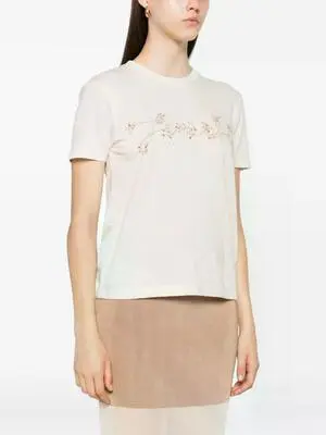 Fendi Sequin Embellished T-shirt - Neutrals